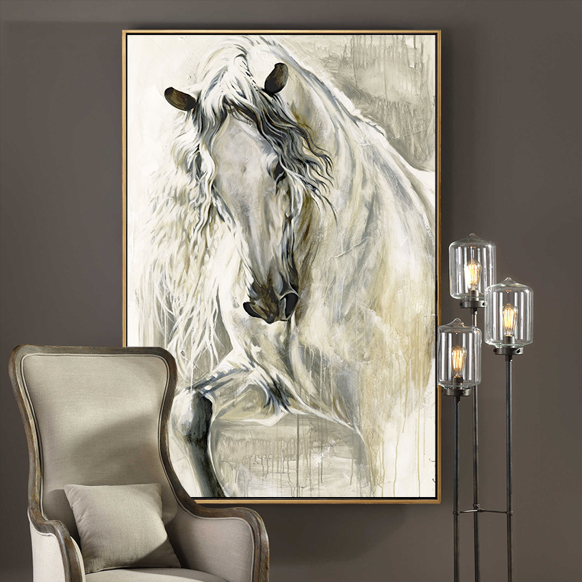 Lovely Abstract White Horse | MUR Gallery