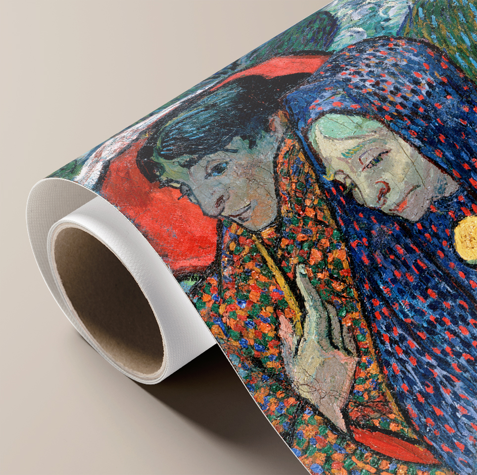 (Ladies of Arles) Vibrant garden scene with a lady tending a flower ...