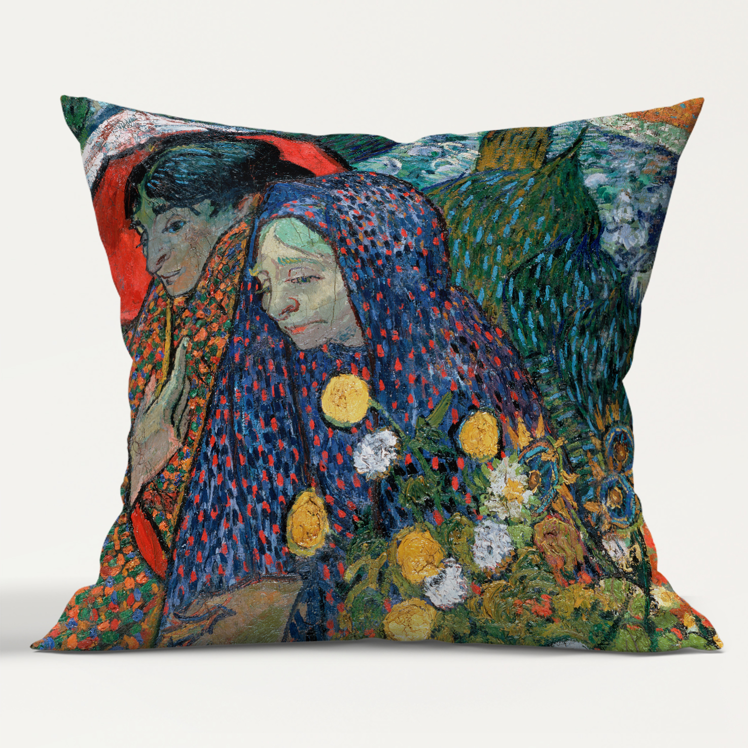 (Ladies of Arles) Vibrant garden scene with a lady tending a flower ...